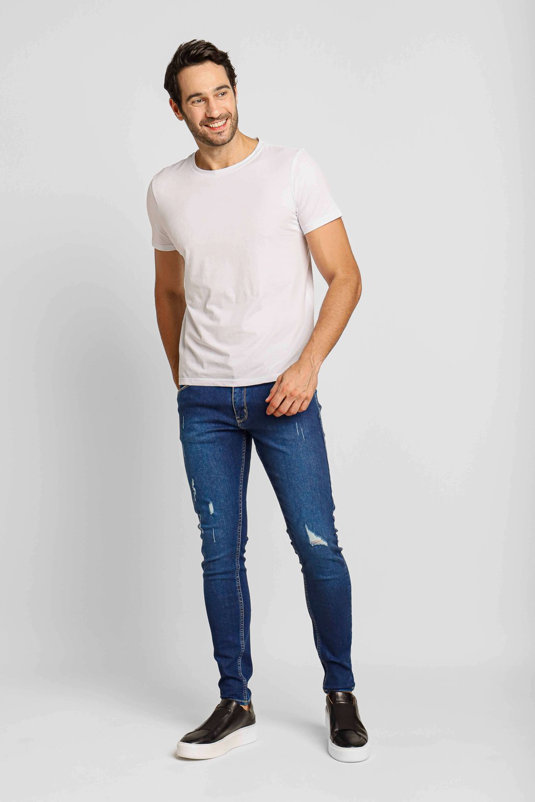 Calça Zip Off Jeans Super Skinny Destroyed C/ Puido 00411 | Henri Store ...