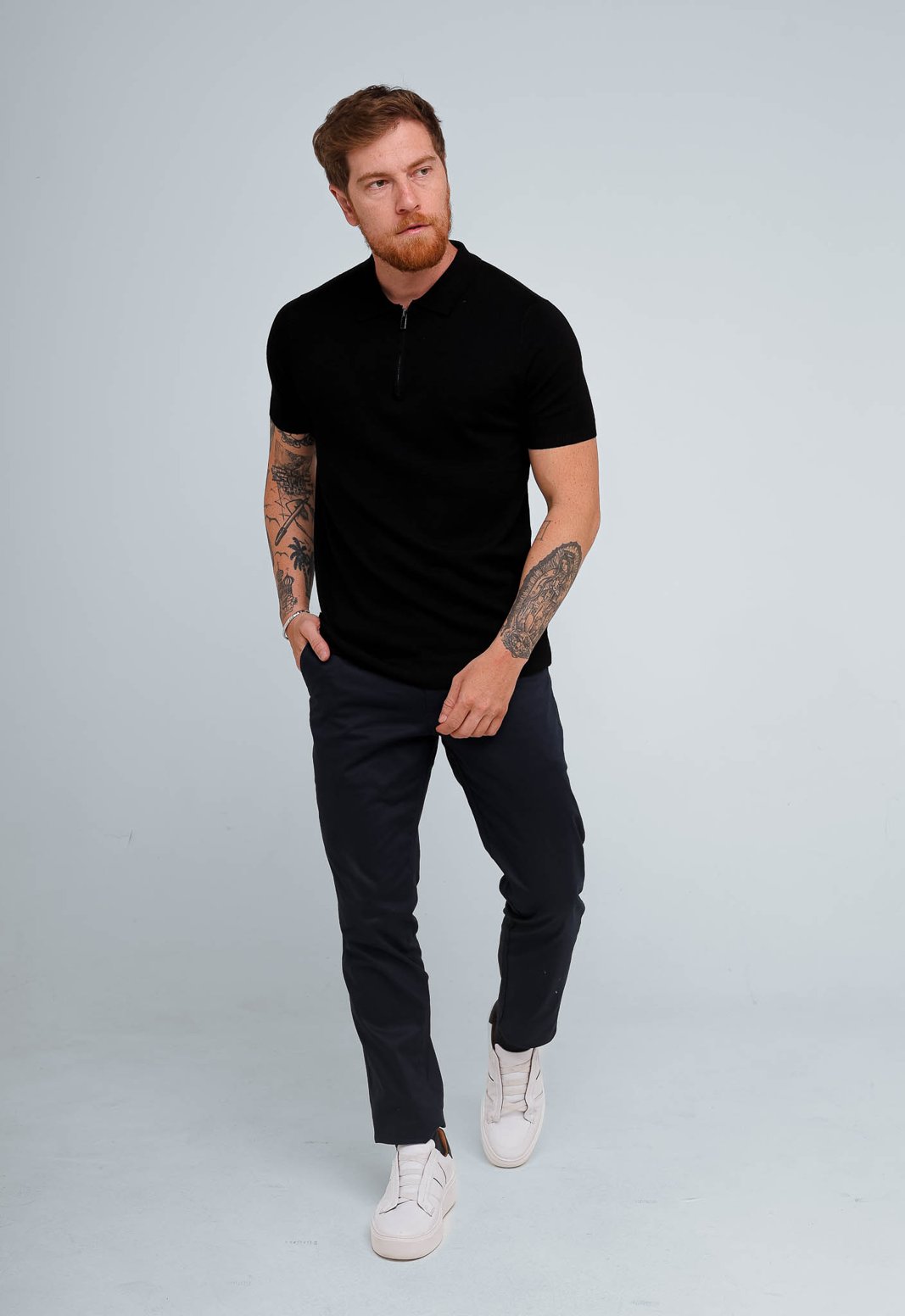 Polo Dom Henrico Trace Zip | Henri Store - Loja Oficial