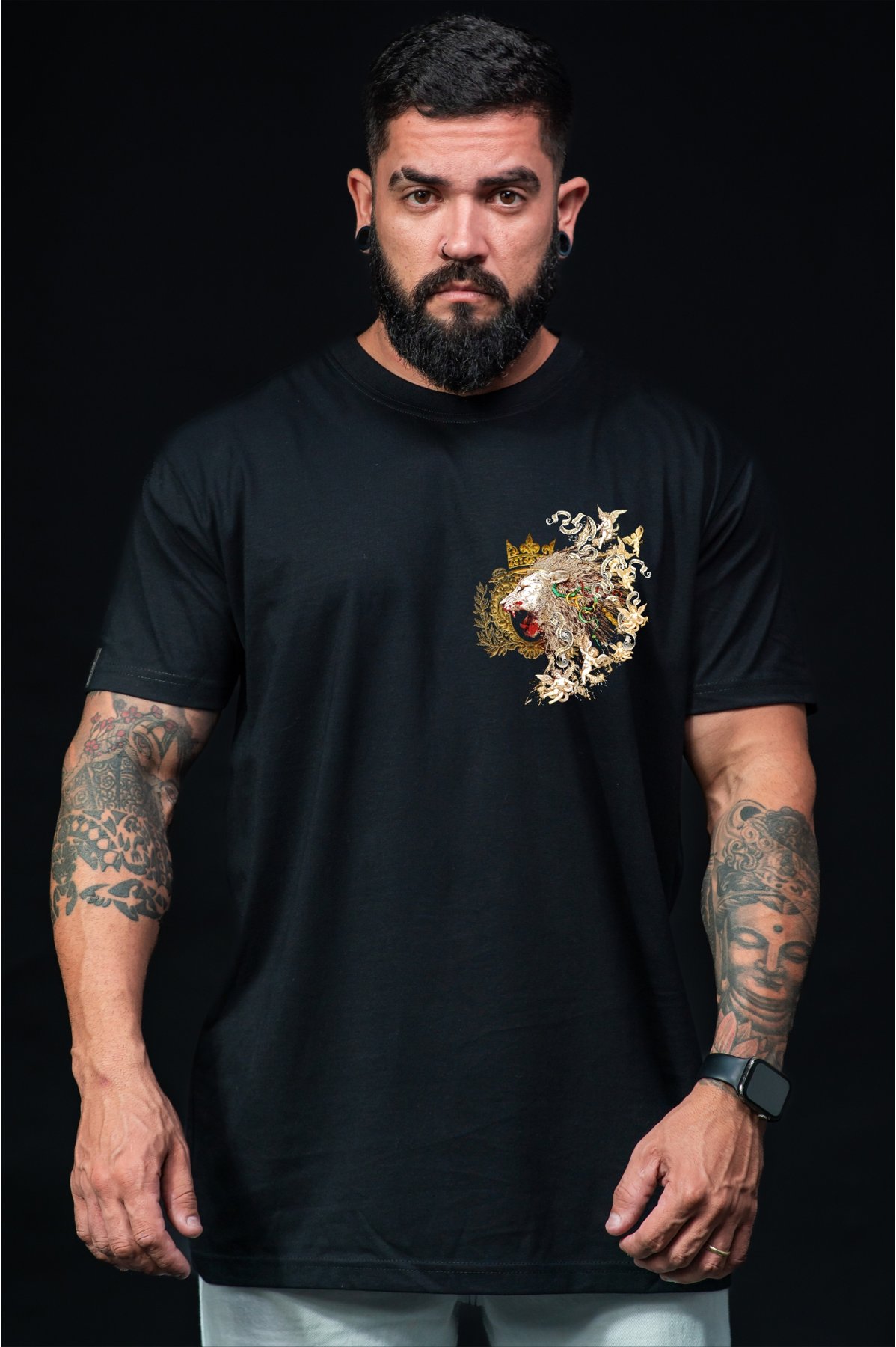 Camiseta Boss Life Golden Roar Frente e Costas | Boss Life