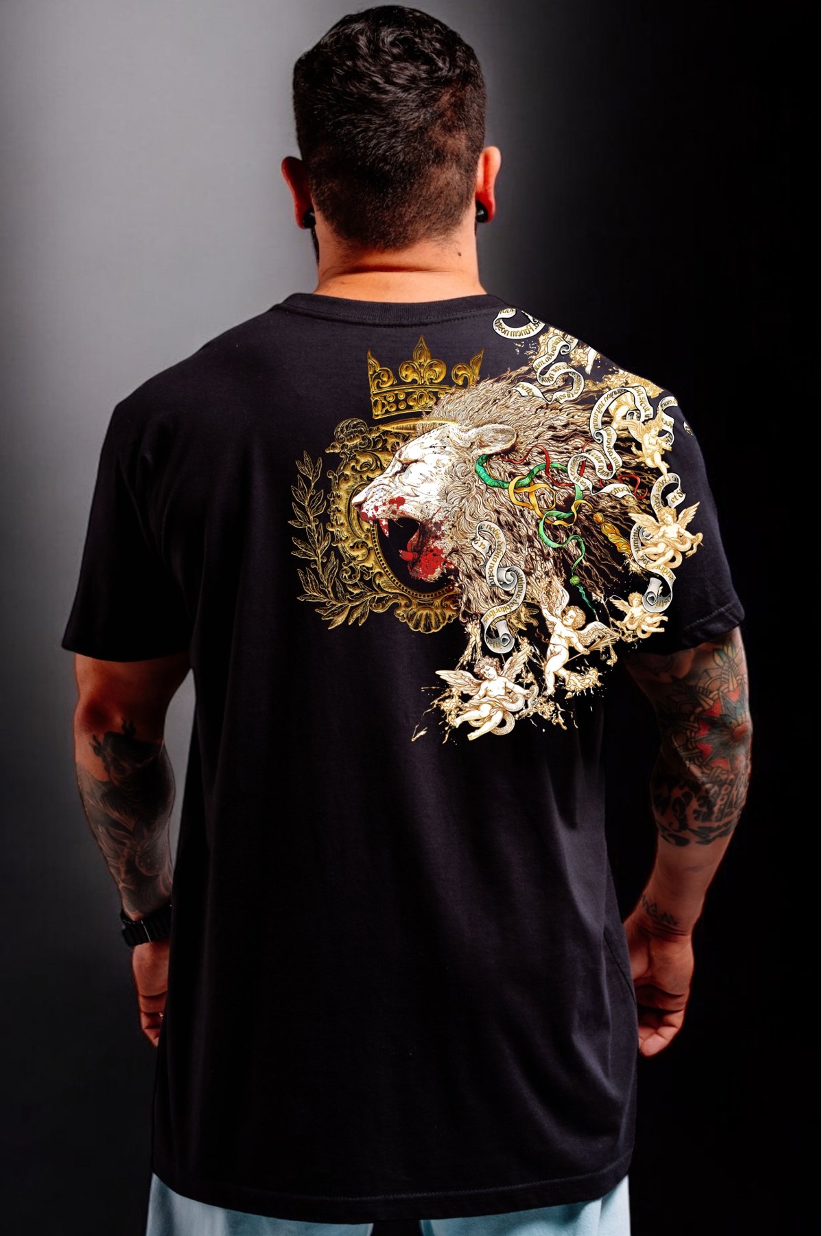 Camiseta Boss Life Golden Roar Frente e Costas | Boss Life