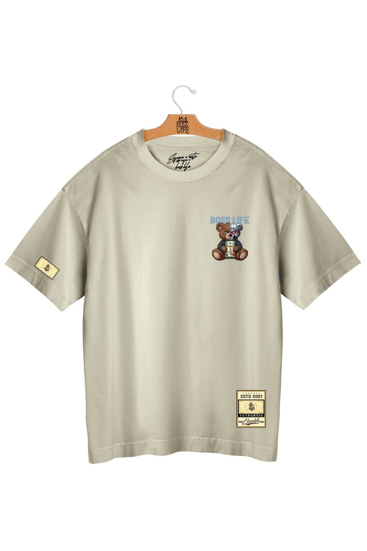 Camiseta Oversized Boss Life Teddy Cyber 2 Frente e Costas | Boss Life