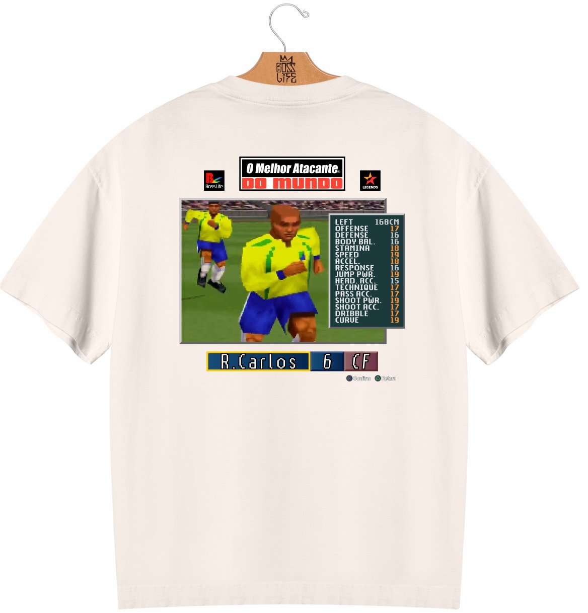 Camiseta Oversized Legends R. Carlos Frente e Costas | Boss Life