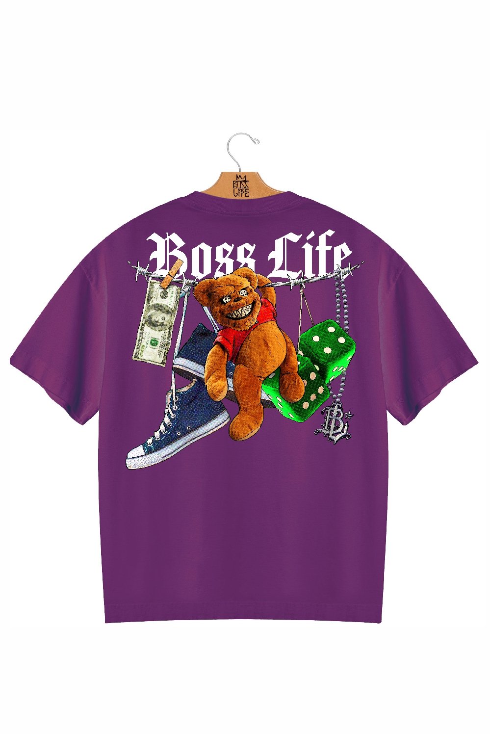 Camiseta Oversized Wild Bear Frente e Costas | Boss Life