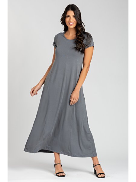 Vestido Cinza com Manga em Promoção – Monnieri | Monnieri Fit Wear