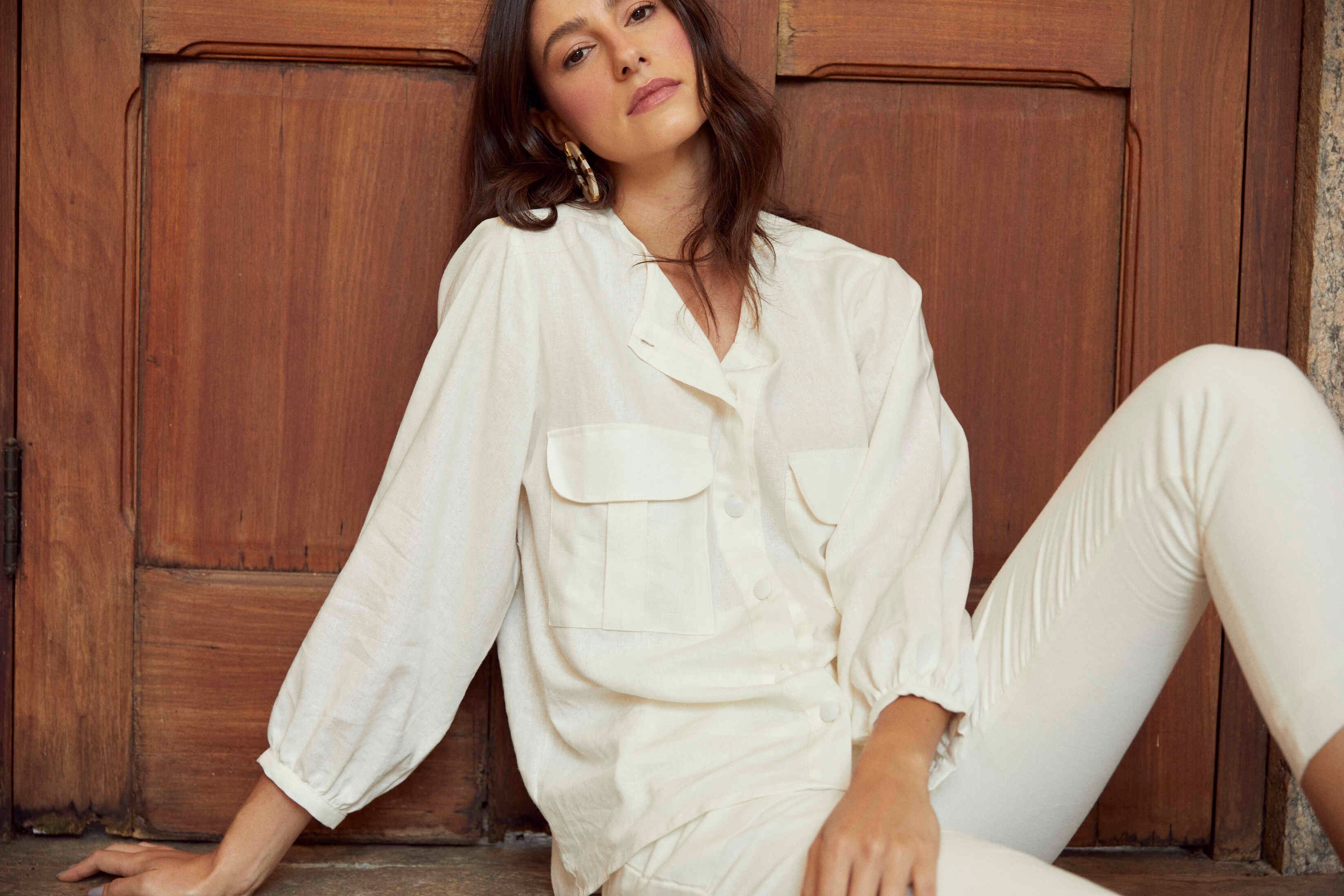 Calça Bianca Wide Leg Mostarda | Manu Manu