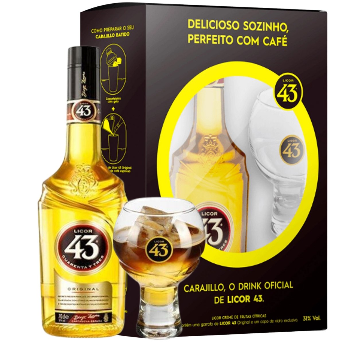 Licor 43 Cuarenta Y Tres 700 ml - Kit com Copo | Costi Bebidas