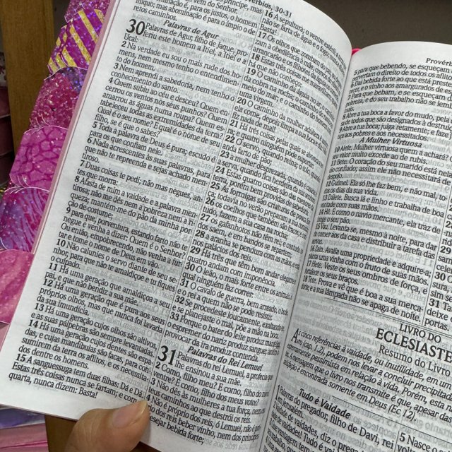 Bíblia Glitter 100% Pink Princess Com Abas JFA | Império das Bíblias