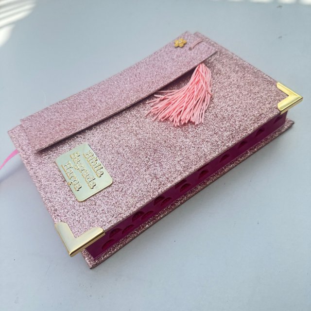 Bíblia Glitter 100% Nude Capa Dura Acolchada JFA | D.D PEREIRA