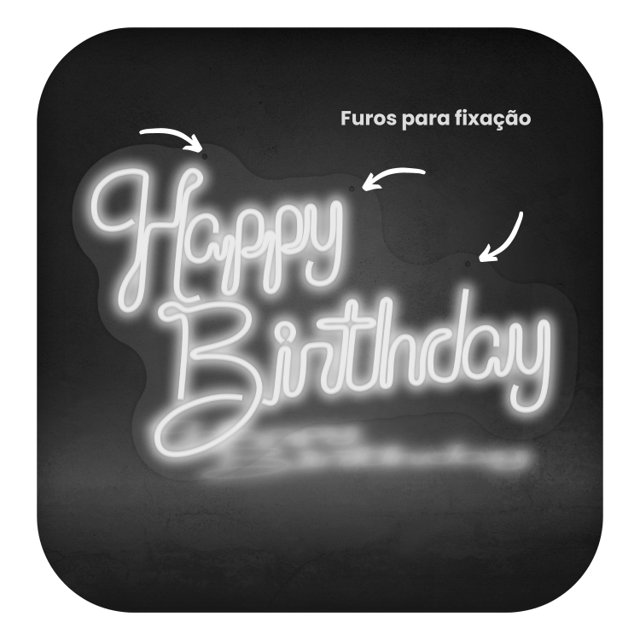 Letreiro Luminoso Neon Led Acrílico Happy Birthday | Cenario