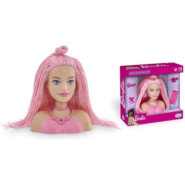 MINI STYLING HEAD SPECIAL HAIR (ROSA) | ROBOTOYBRINQUEDOS