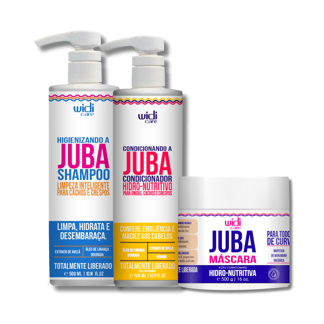 KIT JUBA CUIDADOS BÁSICOS (3 ITENS) | Ondas e Cachos Cosméticos