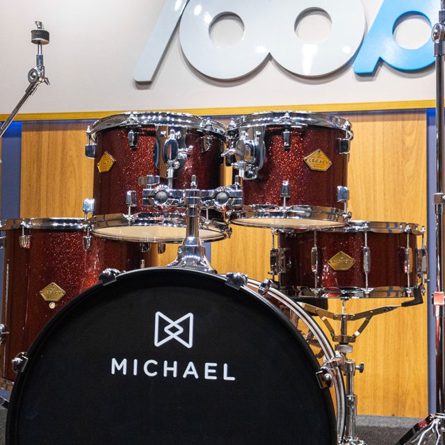 Bateria Michael Legacy 18/10/12/14/CX13X5,5" Com Ferragens Sparkle Wine ...