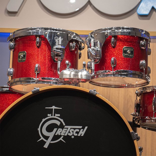 Bateria Gretsch Catalina Maple 22/10/12/14/16/CX14X5,5" Red Sparkle ...