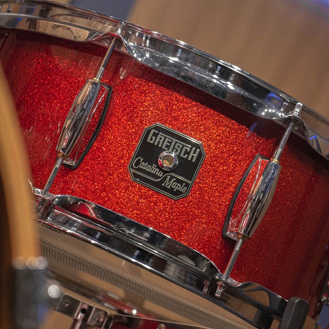 Bateria Gretsch Catalina Maple 22/10/12/14/16/CX14X5,5" Red Sparkle ...