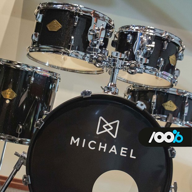 Bateria Michael Legacy 20/10/12/14/Cx14x5,5" Com Ferragens Sparkle ...
