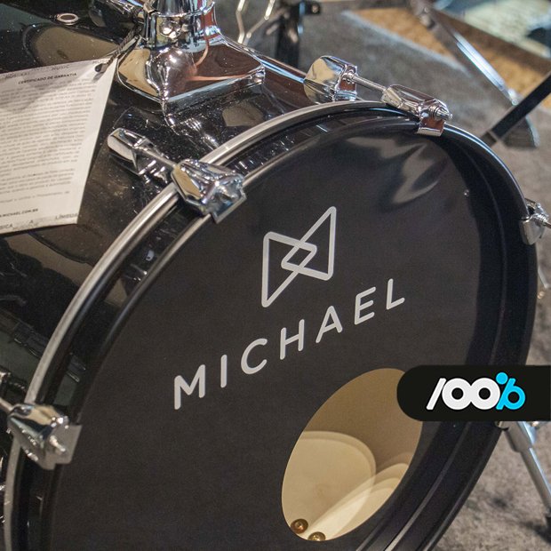 Bateria Michael Legacy 20/10/12/14/Cx14x5,5" Com Ferragens Sparkle ...