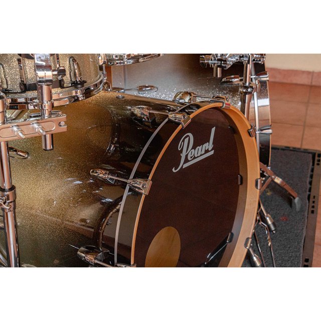 Bateria Pearl Masters MCX Maple 22/22/08/10/12/14/16 Black Silver ...