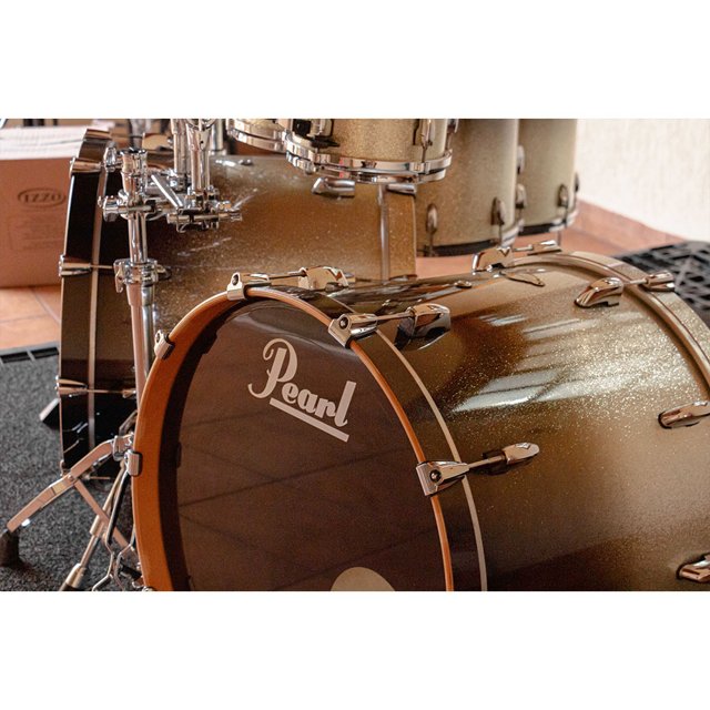 Bateria Pearl Masters MCX Maple 22/22/08/10/12/14/16 Black Silver ...
