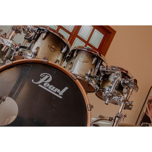 Bateria Pearl Masters MCX Maple 22/22/08/10/12/14/16 Black Silver ...