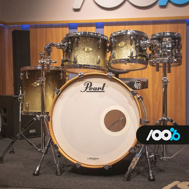 Bateria Pearl Masters MCX Maple 22/08/10/12/14 Black Silver Sparkle ...