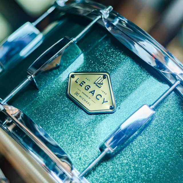 Caixa Michael Legacy 14x6,5 Green Sparkle Seminova | 100% Batera Drum ...
