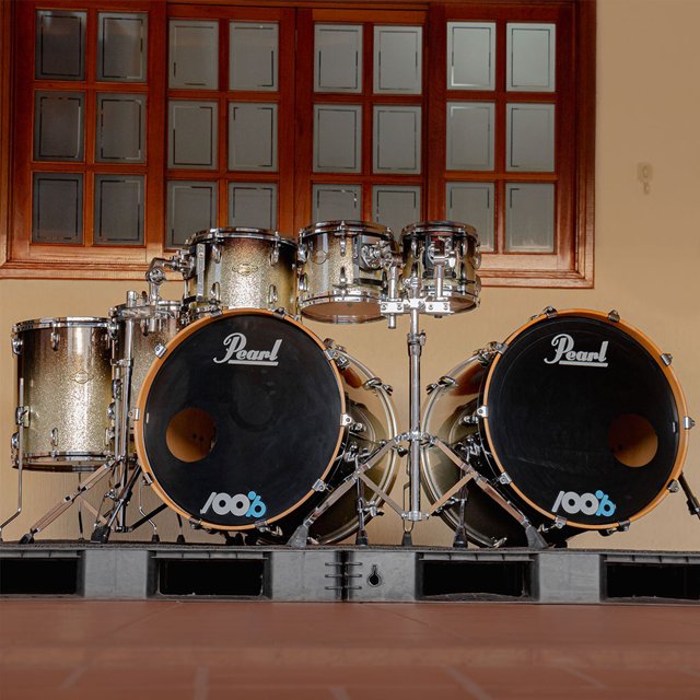 Bateria Pearl Masters MCX Maple 22/22/08/10/12/14/16 Black Silver ...