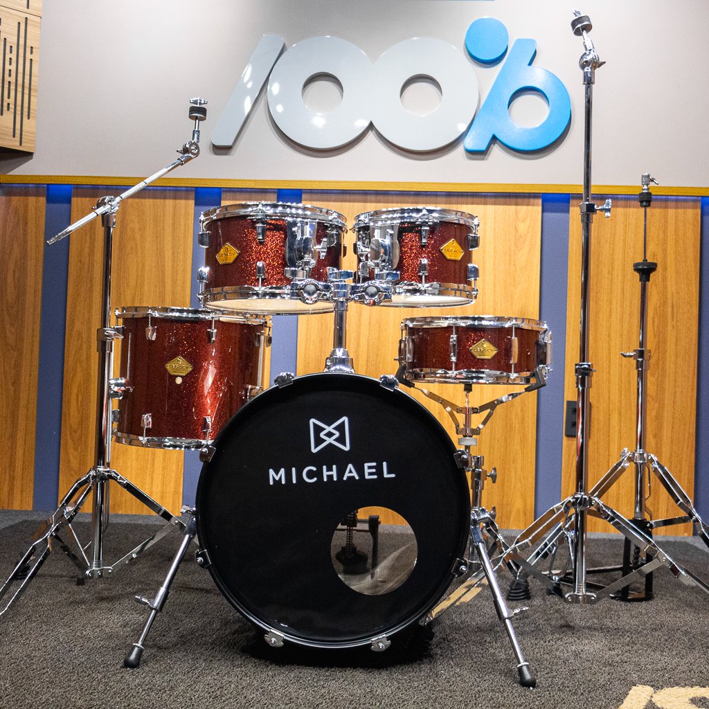 Bateria Michael Legacy 18/10/12/14/CX13X5,5" Com Ferragens Sparkle Wine ...