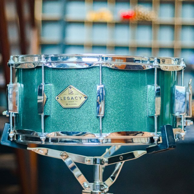 Caixa Michael Legacy 14x6,5 Green Sparkle Seminova | 100% Batera Drum ...