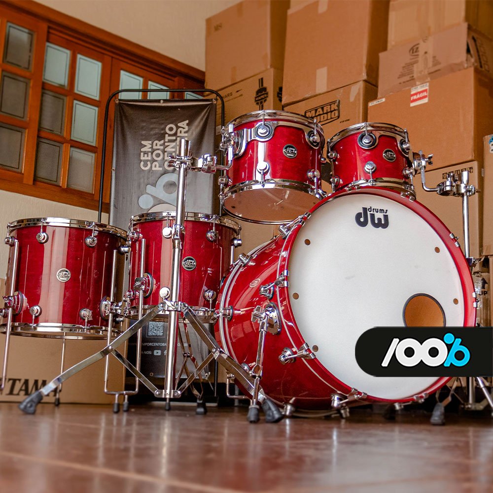 Bateria Dw Performance Maple 22/10/12/14/16 Cherry Stain USA Seminova ...