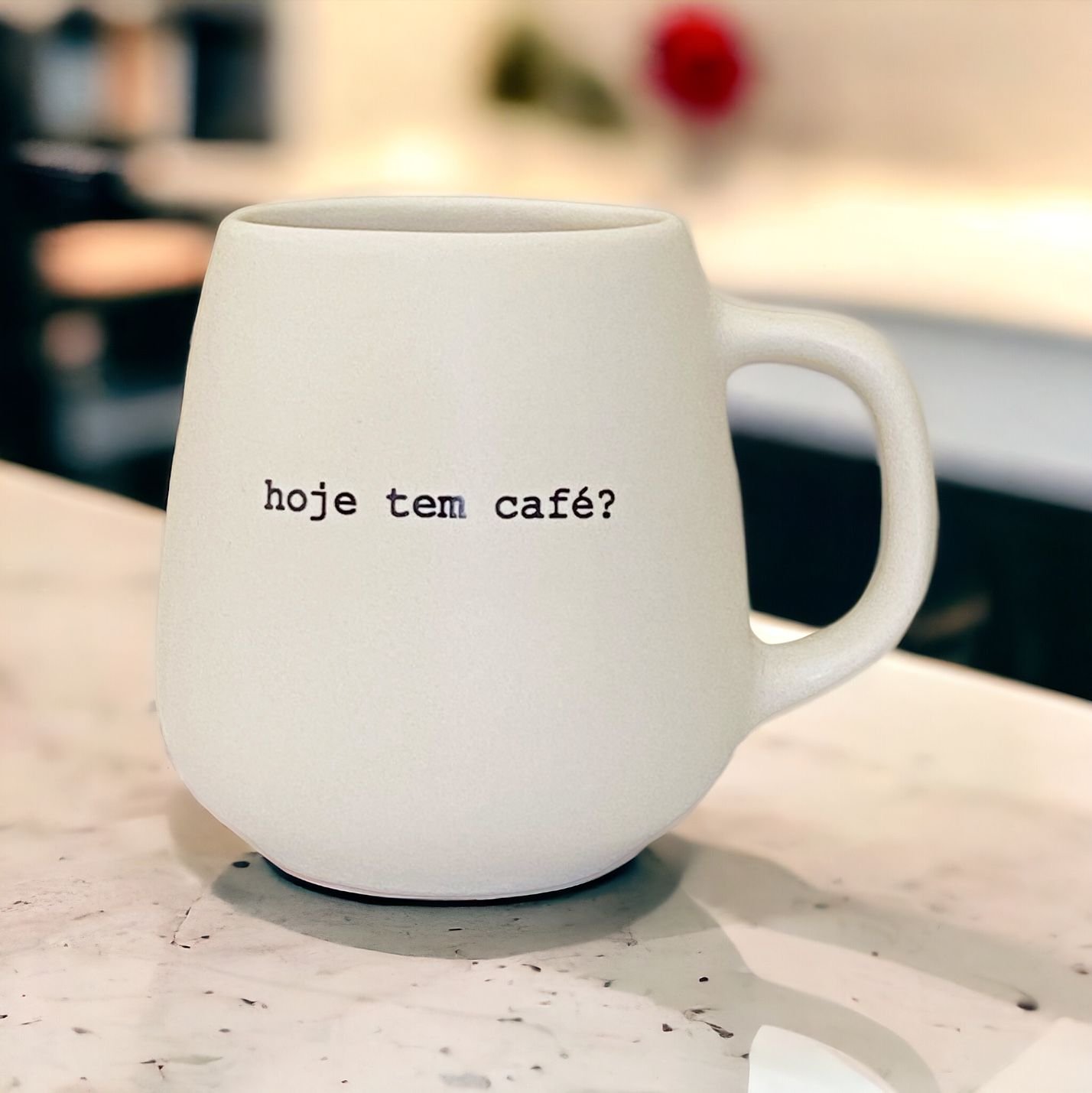 CANECA HOJE TEM CAFÉ BRANCA 260ml | Porcelana e Cia