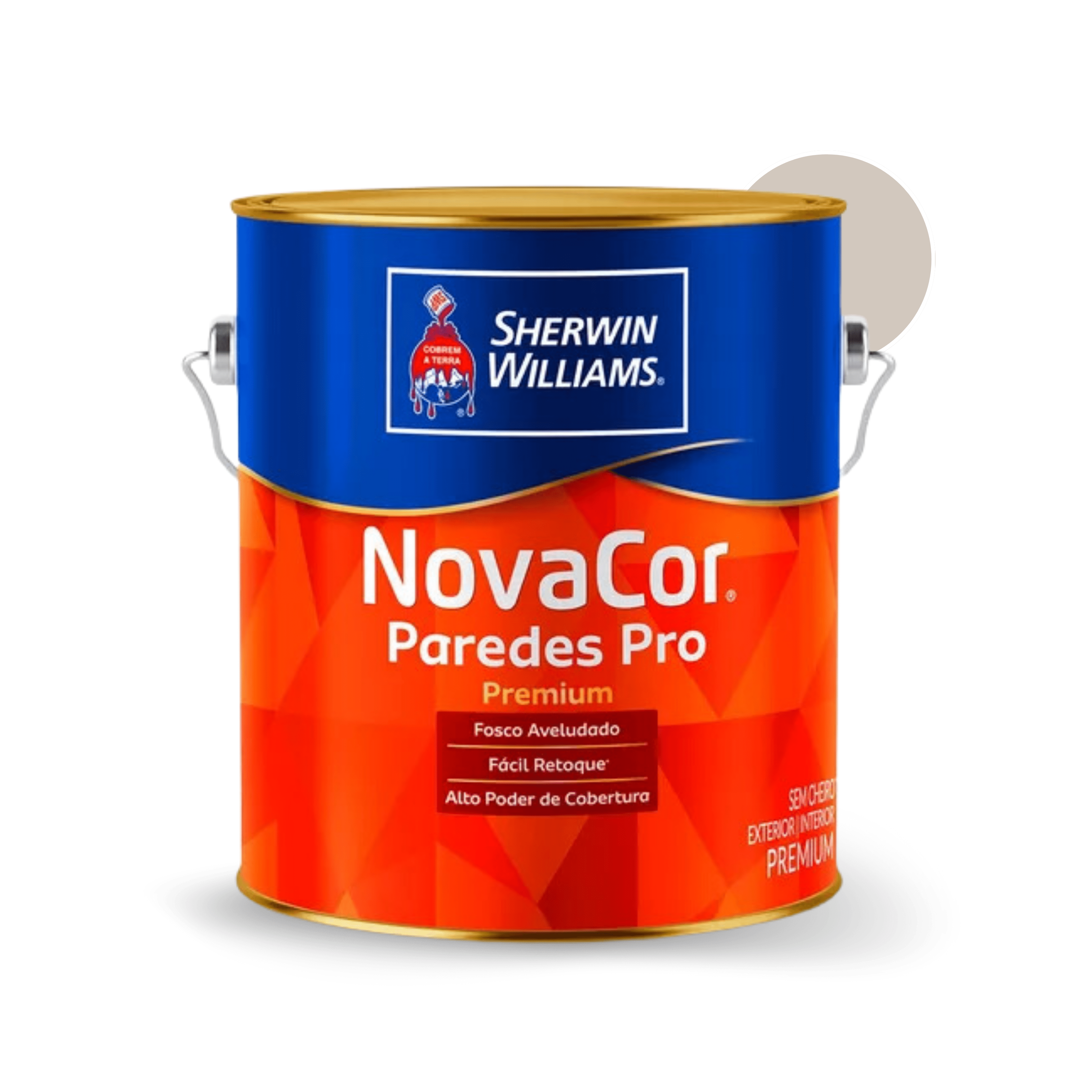 Tinta Acrílica Bege Verdadeiro Novacor Pro Premium Fosco Aveludado 3,6L ...