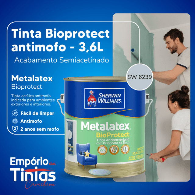 Tinta Acrílica Confins do Céu Semi Acetinado Bioprotect Antimofo 3,6L | Empório das Tintas