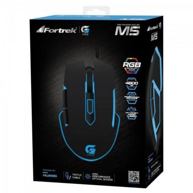 Mouse Gamer PRO M5 RGB Preto Fortrek | INOVAX SOLUTION