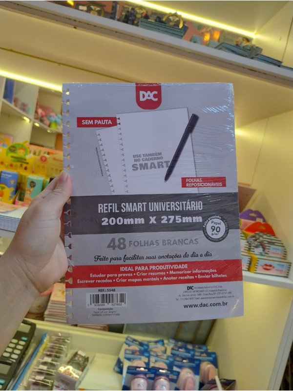Refil para Caderno Smart (Troca Folhas) Universitário 48f Sem Pauta ...