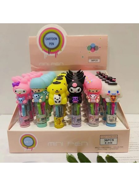 Mini Caneta Esferográfica 4 cores 0.7mm - Sanrio | @Mimosstori