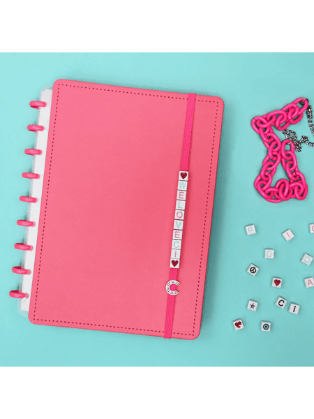 Pingente Alfabeto Likeu Love Grey - Caderno Inteligente | @Mimosstori