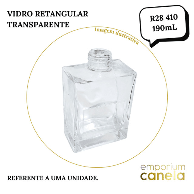 Vidro Retangular - 190mL R28 410 Transparente | Emporium Canela