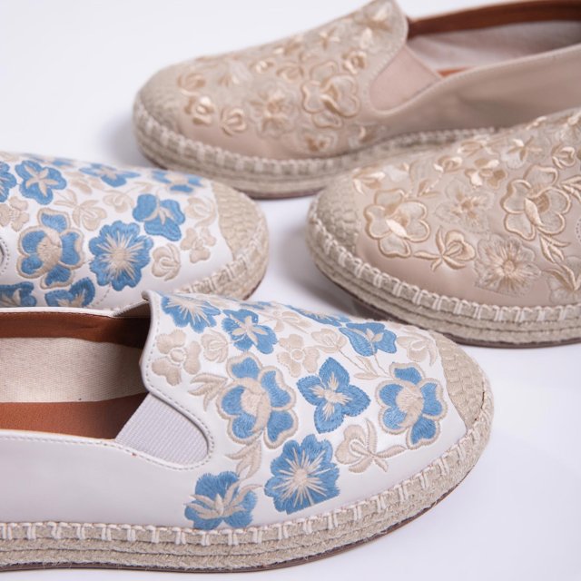 Espadrille Dulce Bordada Valentina Flats Off White 392422 | Valentina Flats