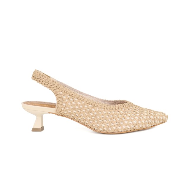 Slingback Bordada Mysia Valentina Flats Creme 376053 | Valentina Flats
