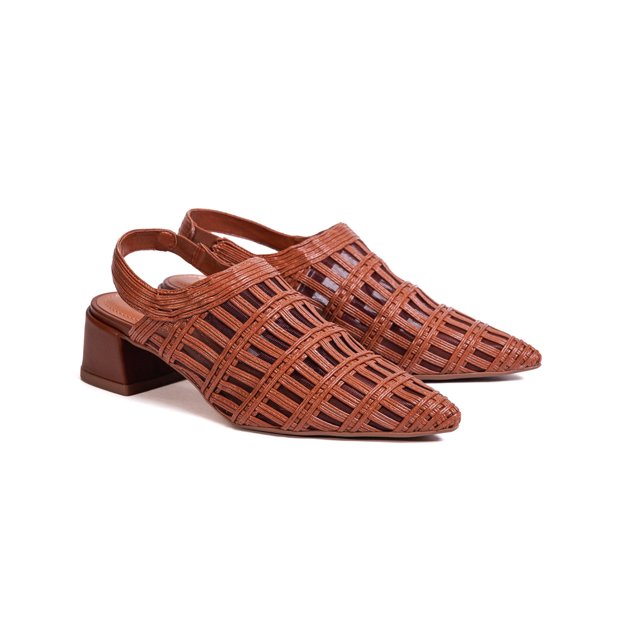 Slingback Tramada Gardênia Valentina Flats Marrom 377014 | Valentina Flats