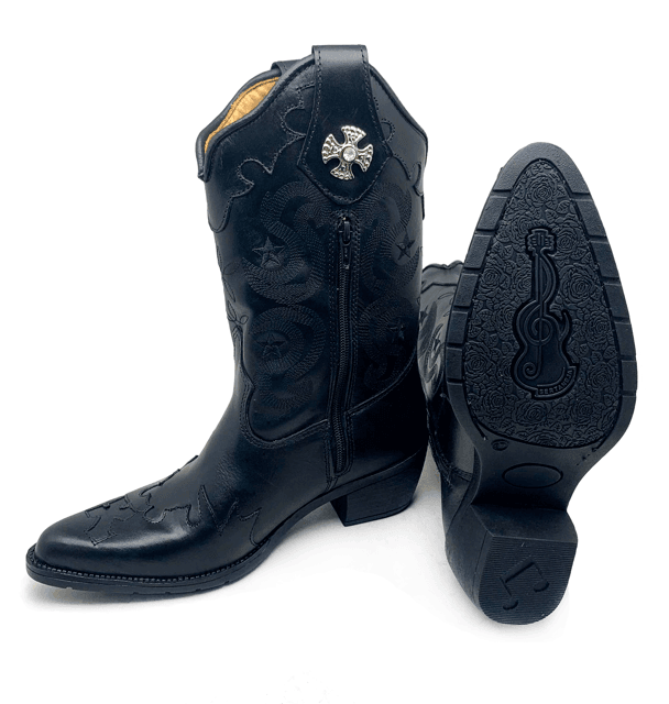 Texana Cruz All Black Bico Fino | RANCHO CHIQUE