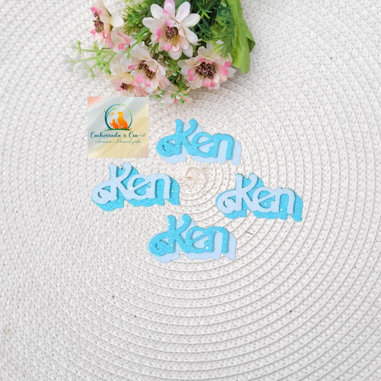 APLIQUE EM EVA - BARBIE - NOME KEN | Cachorrada & Cia - Acessórios e Personalizados