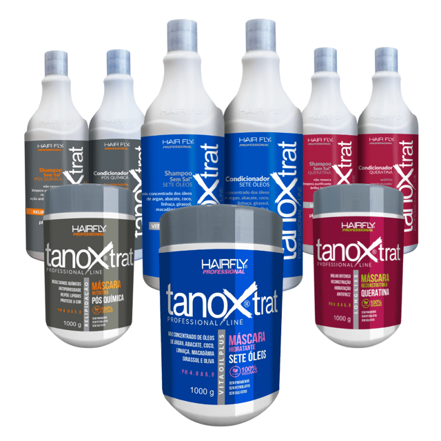 Kit Tanox Trat Profissional Sete Óleos Hair Fly | HairFly