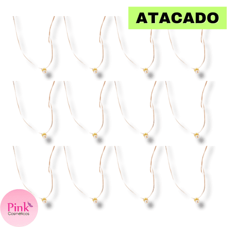 PACOTE COLAR FIO NYLON GALERIA 10MM 12 UND - PINK FOLHEADOS | Pink