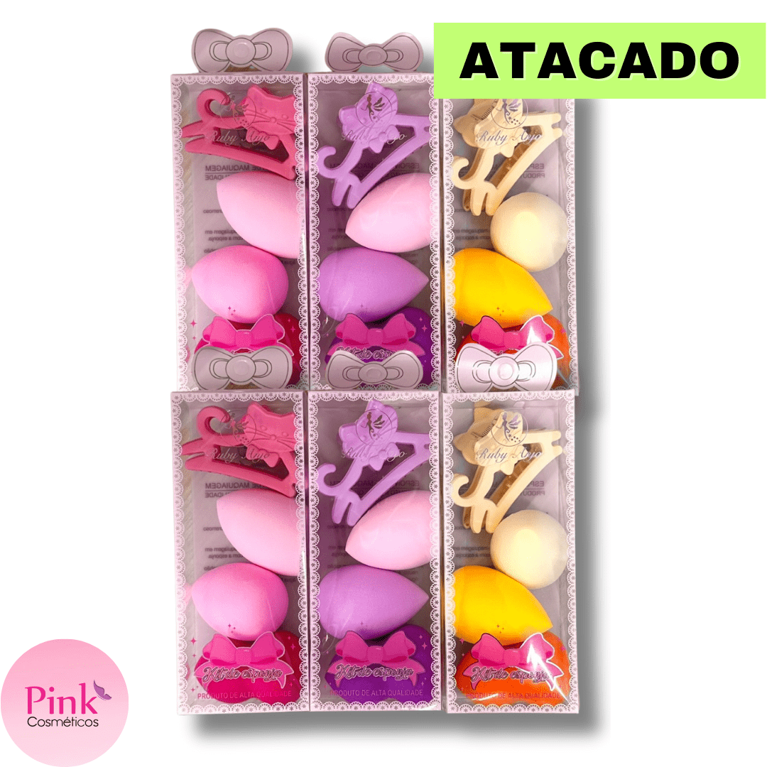 KIT ESPONJAS E PIRANHA RA-630-2 06 UND - RUBY ANJO | Pink