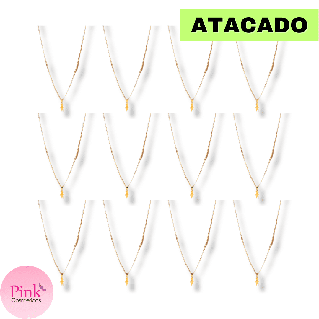 PACOTE COLAR MENINO 12 UND - PINK FOLHEADOS | Pink