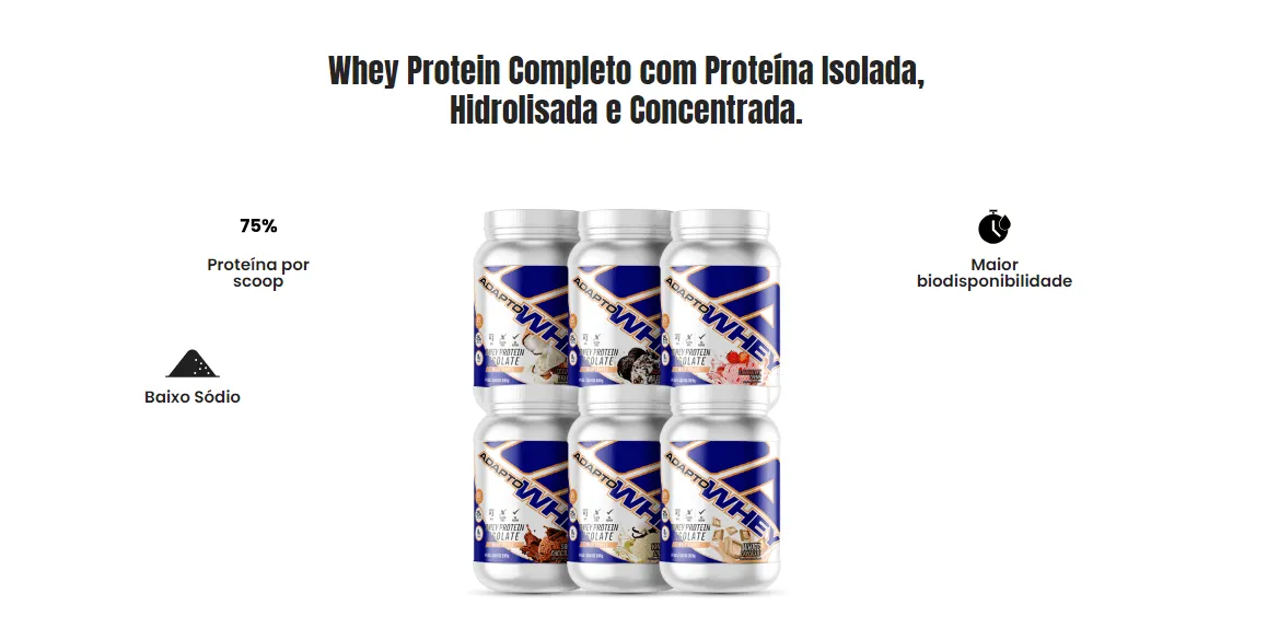 Adapto Whey 3w Adaptogen Frapê de Coco 900g | Capital Fitness