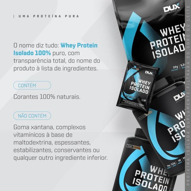 Whey Protein Isolado Dux Chocolate Branco 900g | Capital Fitness