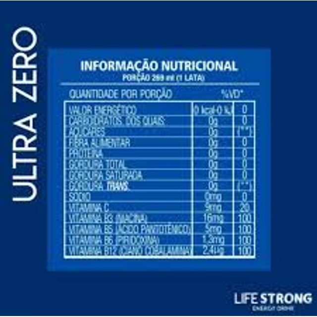 Energético Zero Life Strong Tradicional 269ml | Capital Fitness
