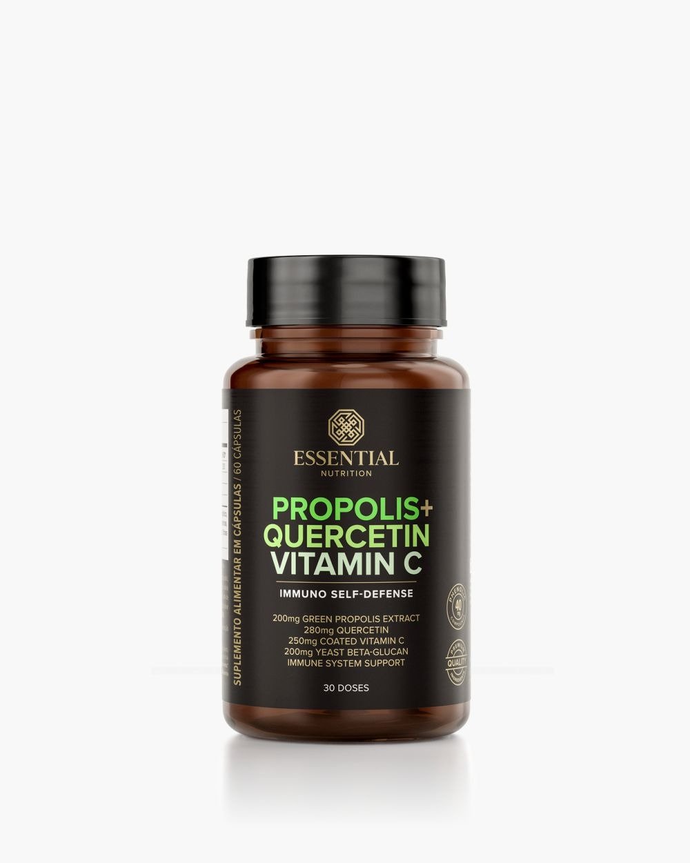 Immuno Self-Defense Propolis + Quercetin + Vitamin C Essential 60 Caps ...